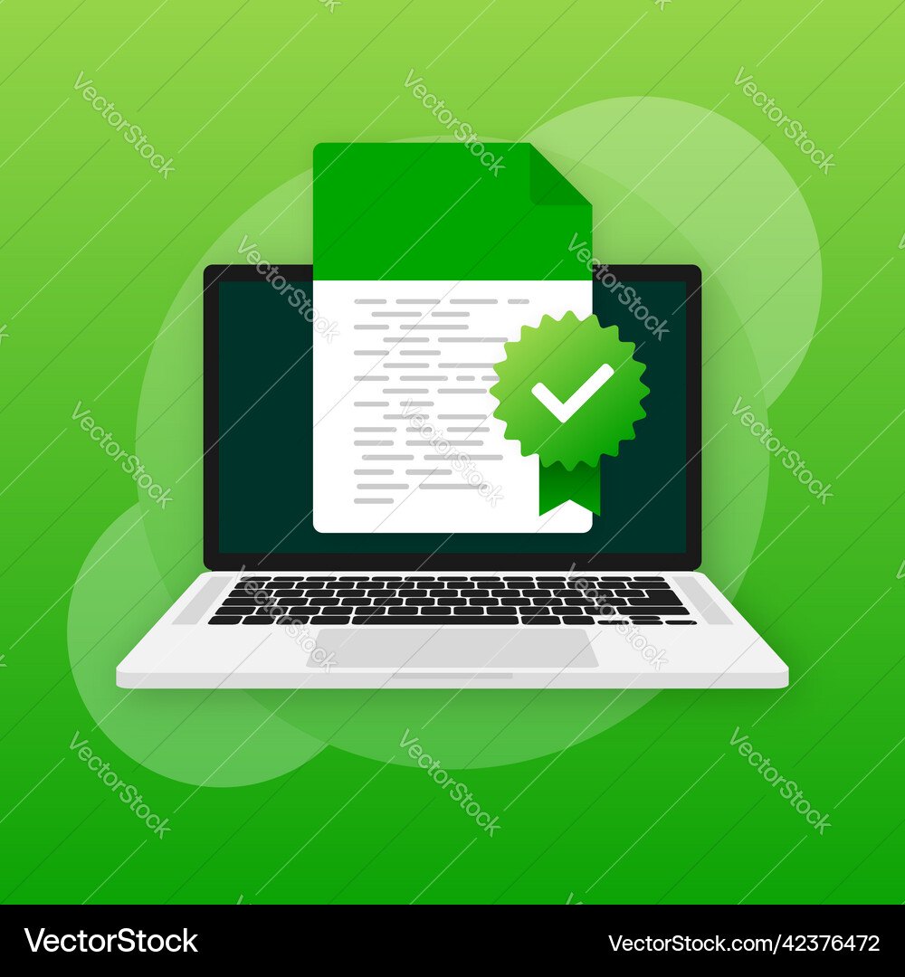 Approved document with checklist Royalty Free Vector Image