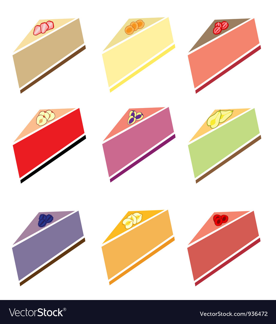 Cheesecakes set Royalty Free Vector Image - VectorStock