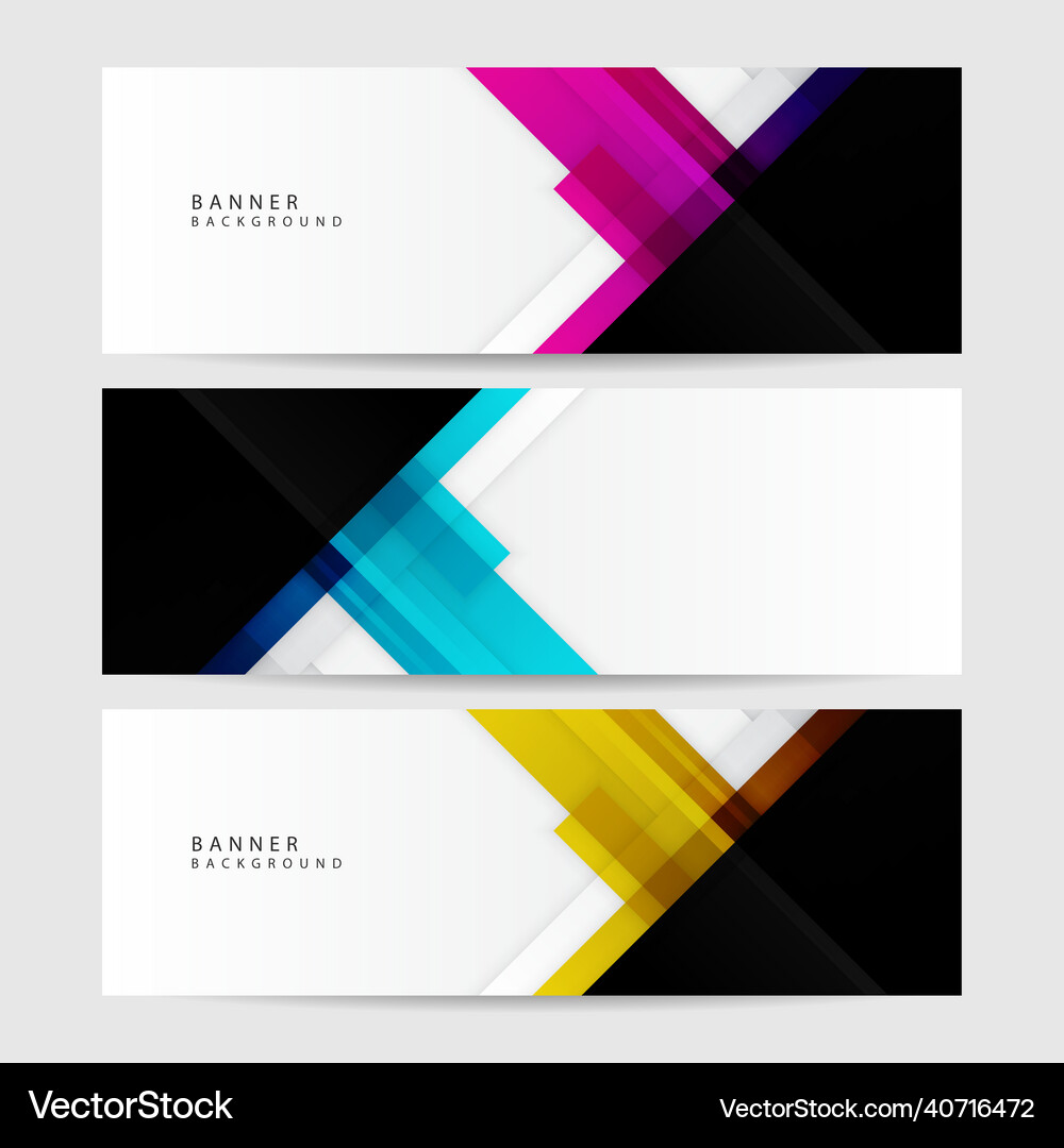 Colorful blue red yellow geometric web banner Vector Image