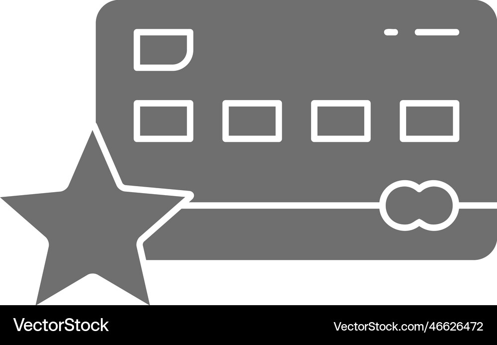Credit card with star rating feedback grey Vector Image