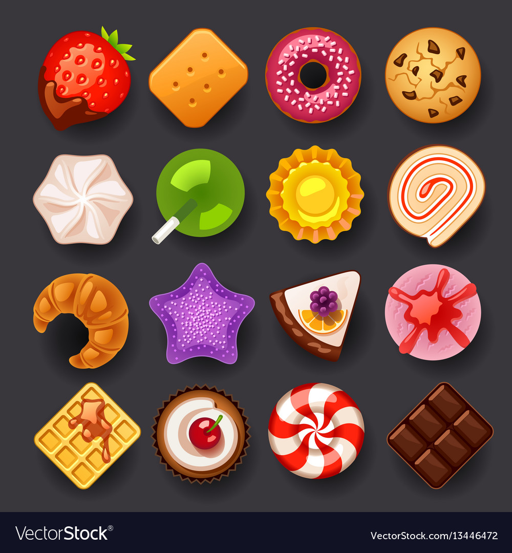 Dessert icon set Royalty Free Vector Image - VectorStock