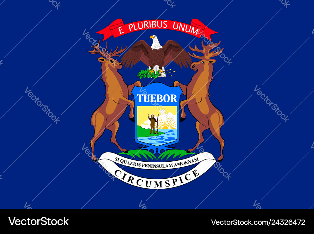 Flag of michigan Royalty Free Vector Image - VectorStock