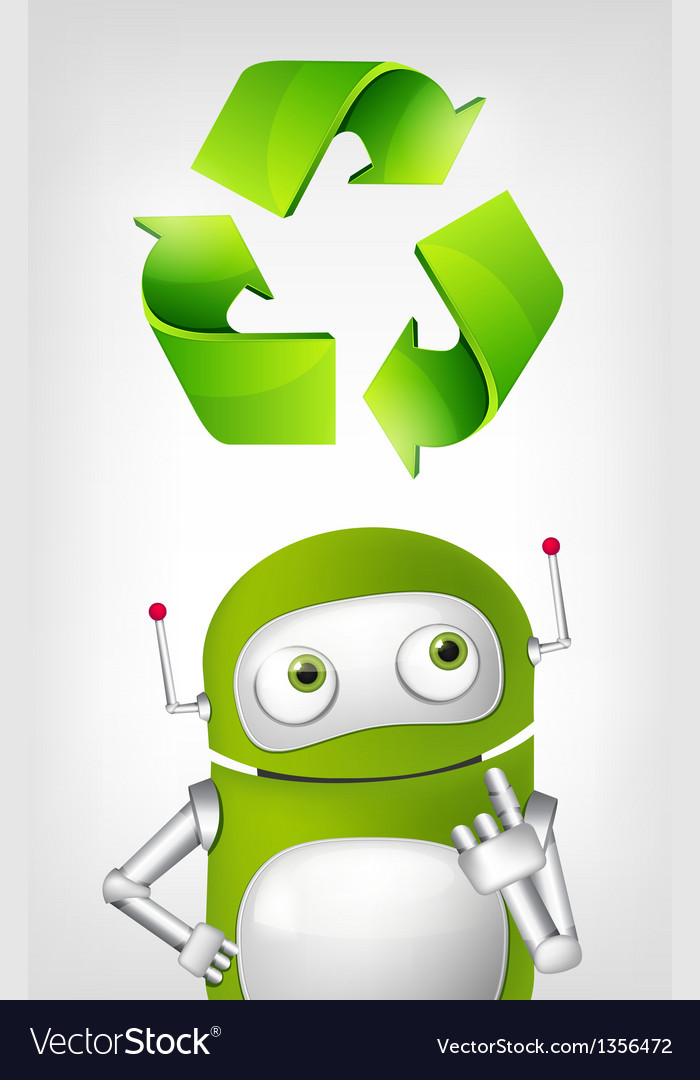 Green robot Royalty Free Vector Image - VectorStock