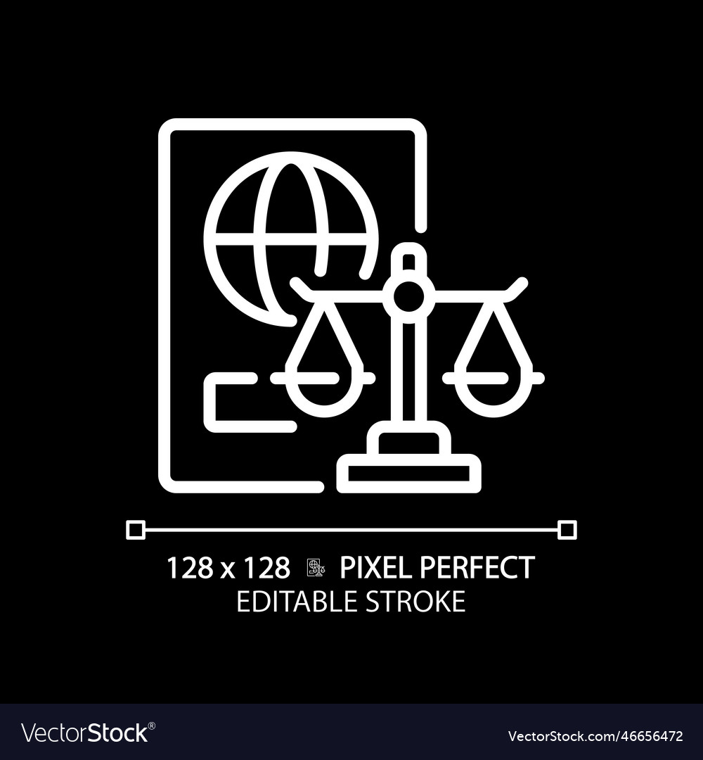 Immigration law pixel perfect white linear icon Vector Image Immigration law pixel perfect white linear icon Vector Image