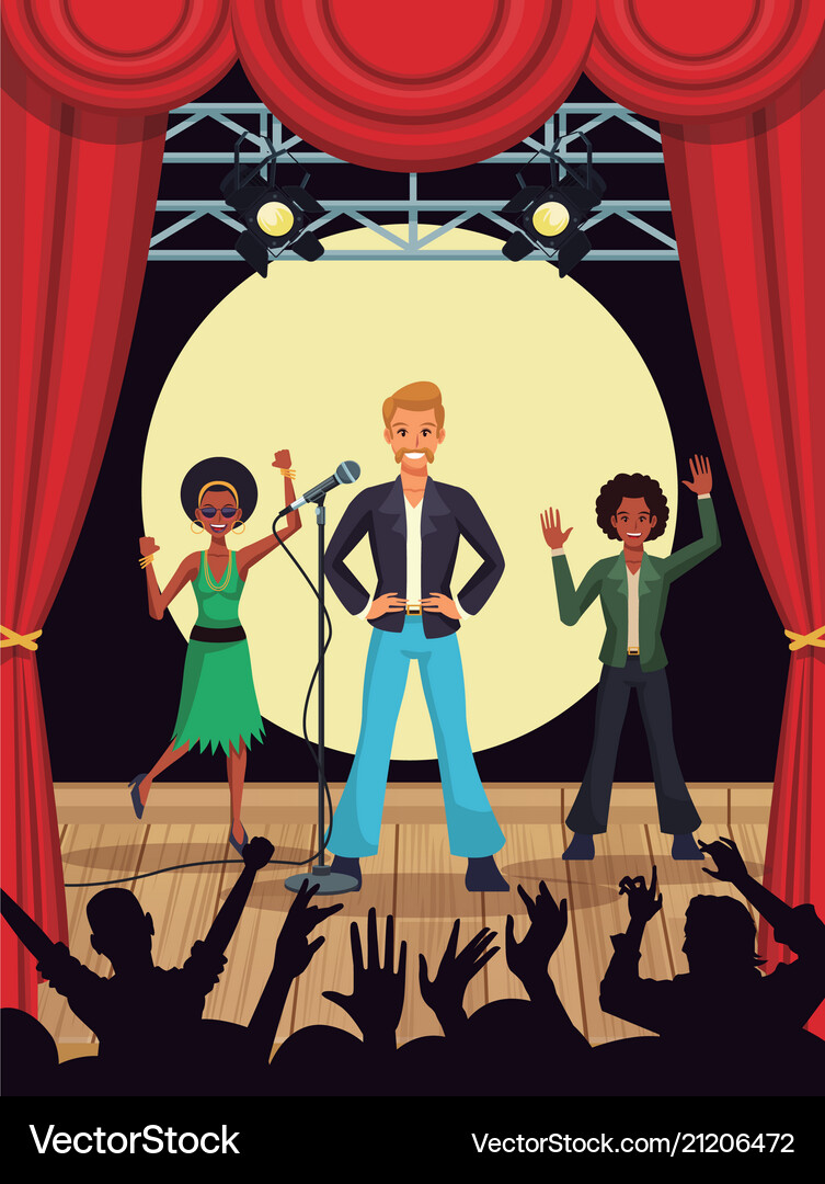 Music artist in stage Royalty Free Vector Image