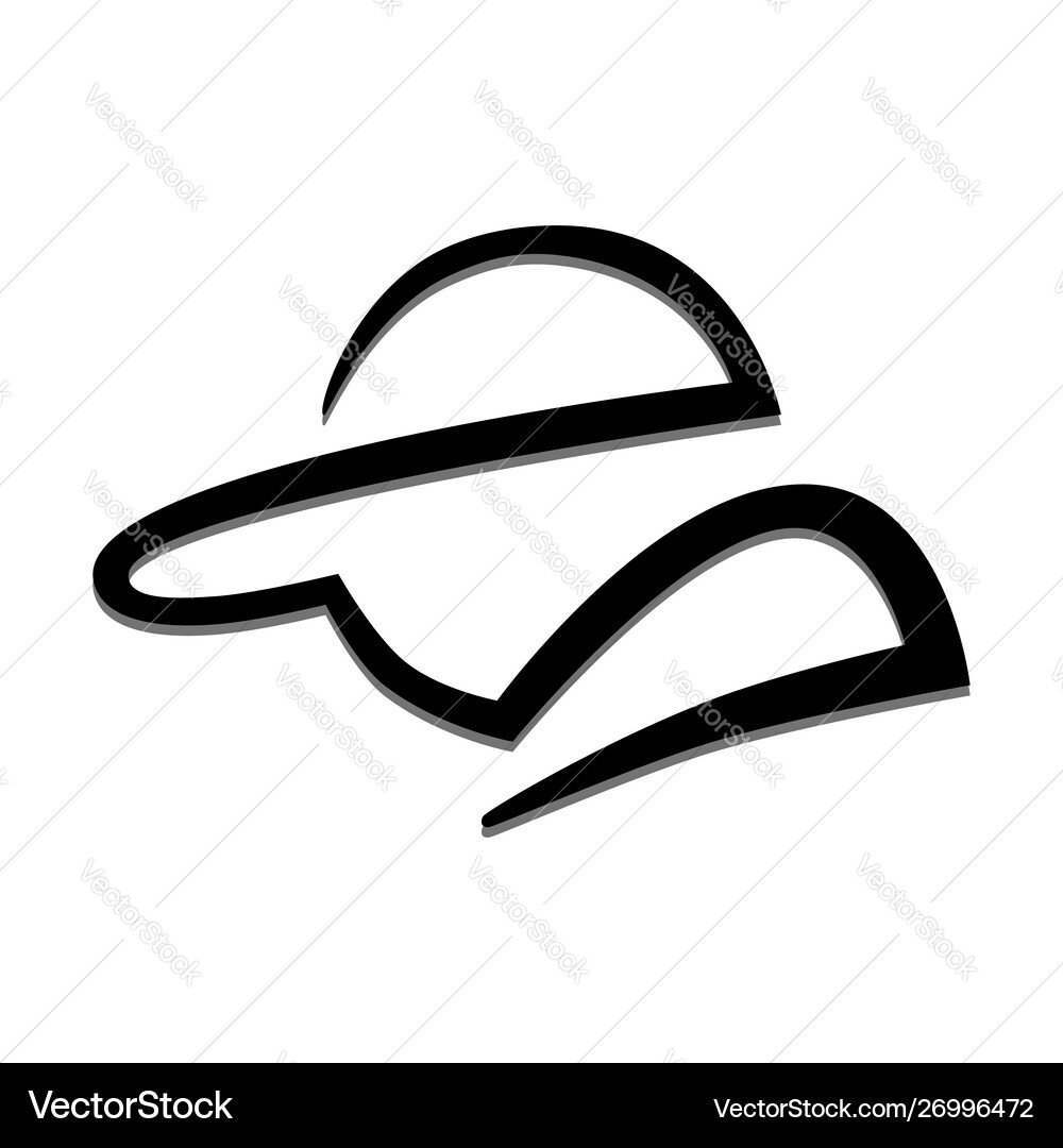 Person wearing cap symbol on white backdrop Vector Image
