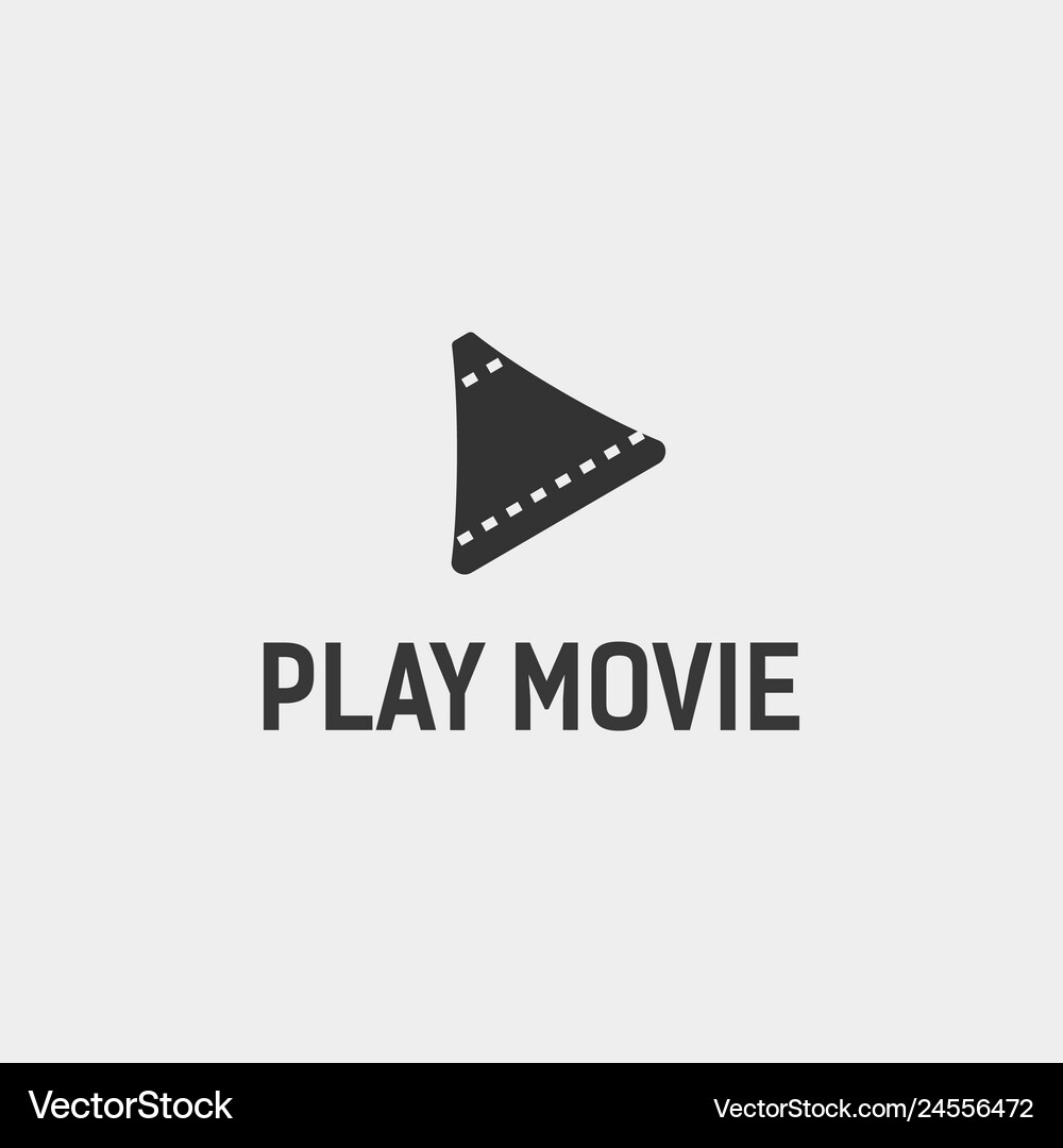 Play button cinema movie simple logo template Vector Image