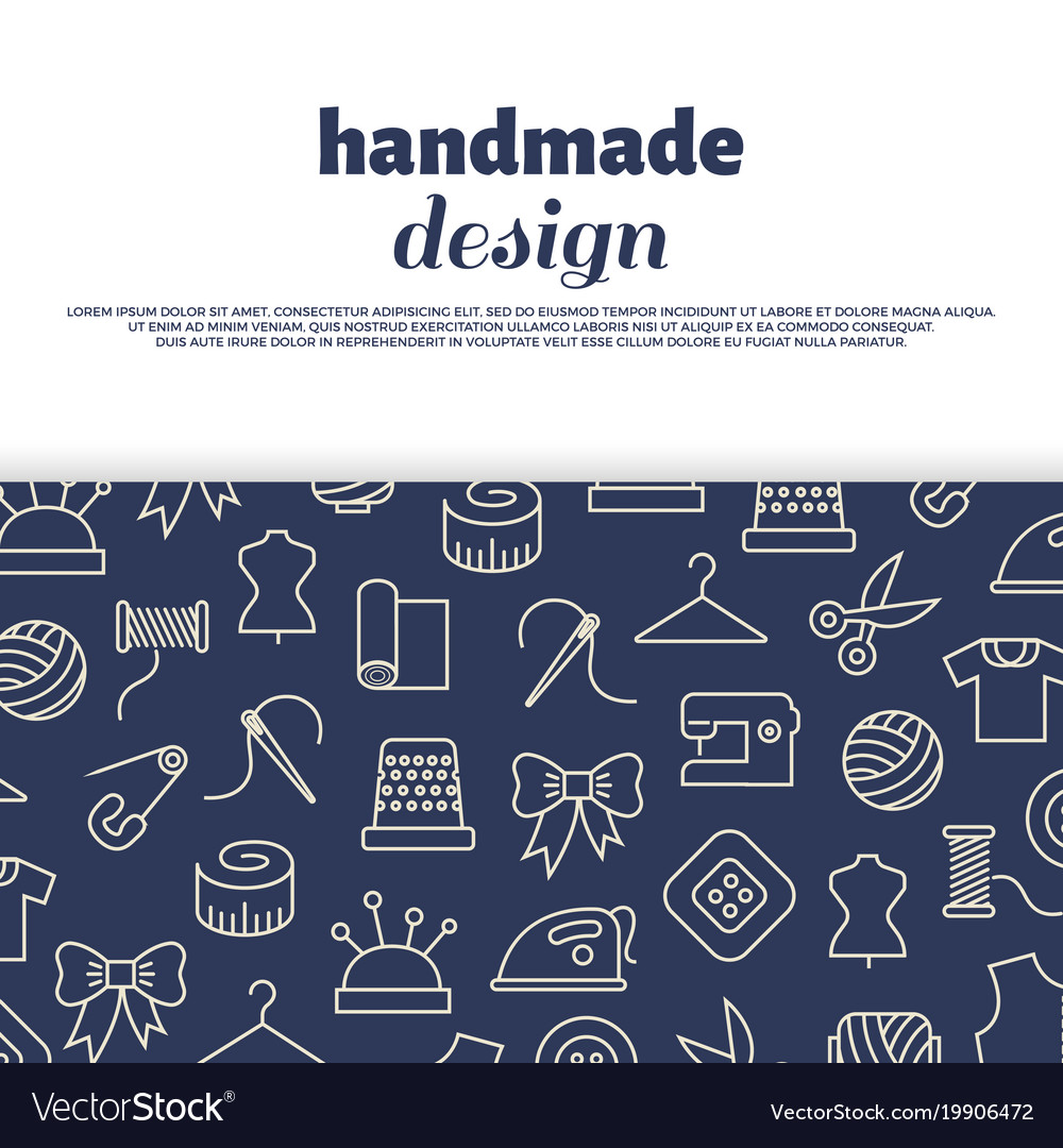 Sewing needlework handwork design Royalty Free Vector Image