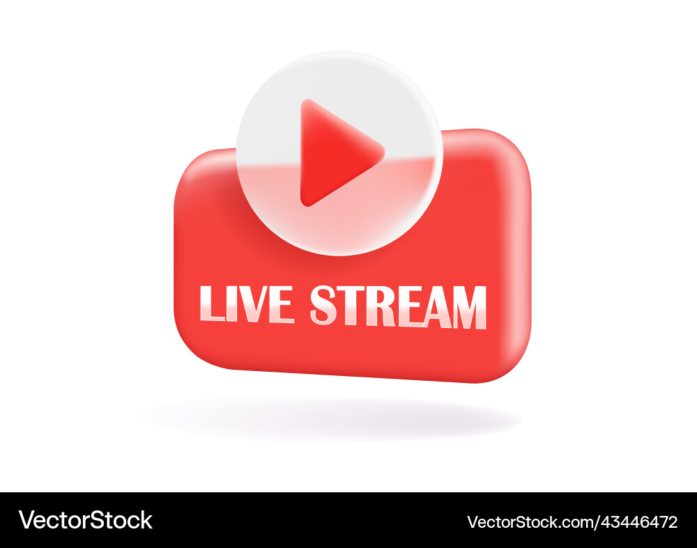 Unique realistic social media live streaming 3d Vector Image