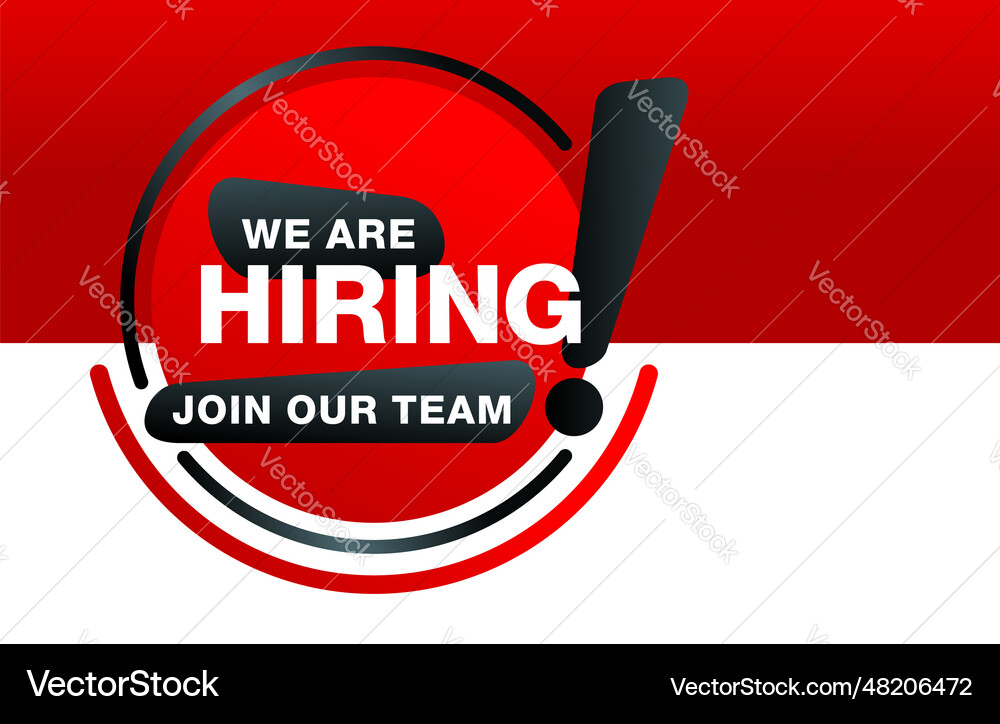 We are hiring header of flyer red circular frame Vector Image