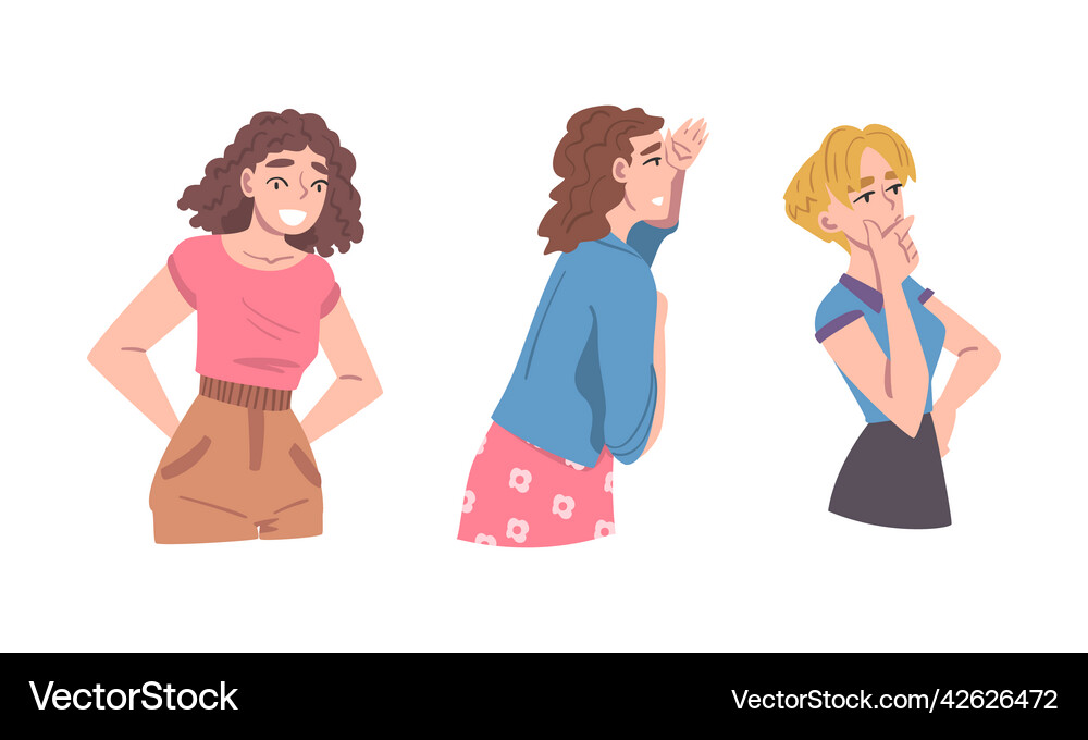 Woman with smiling and thoughtful face thinking Vector Image