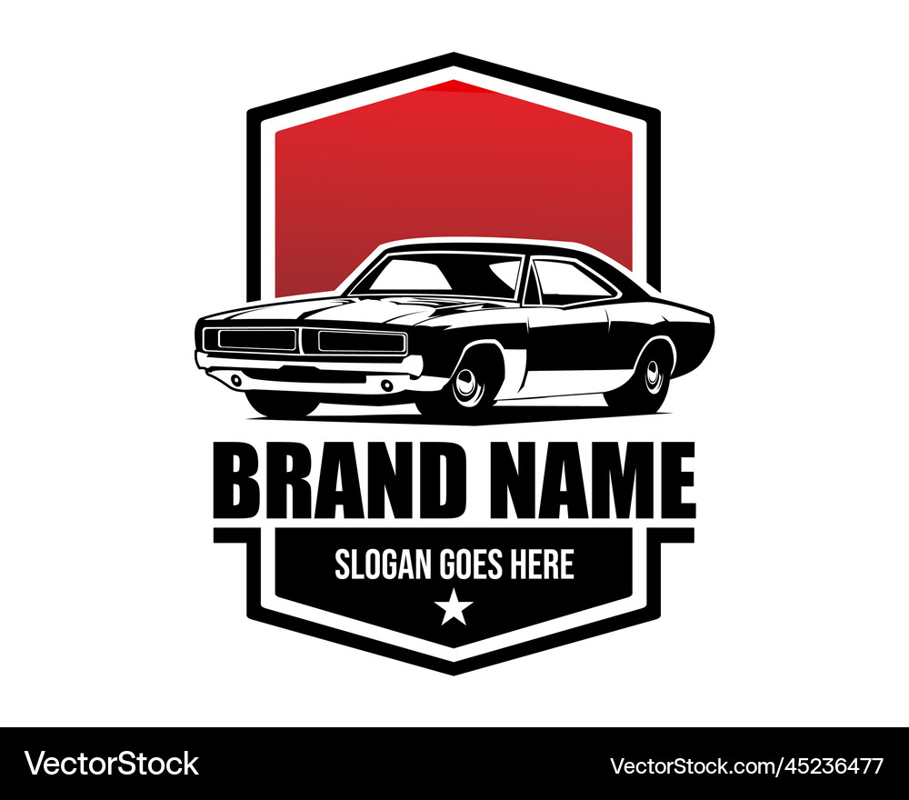1970s dodge charger car logo Royalty Free Vector Image