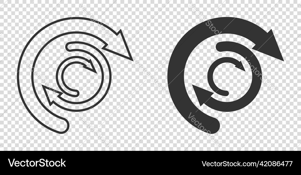 Arrow cycle icon in flat style recycle eco Vector Image