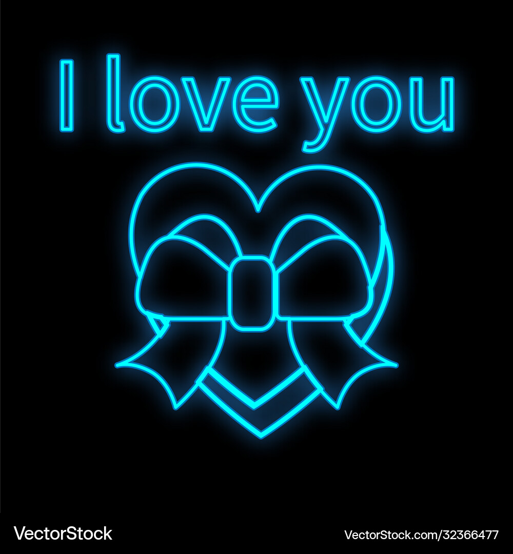 Bright luminous blue festive digital neon sign Vector Image