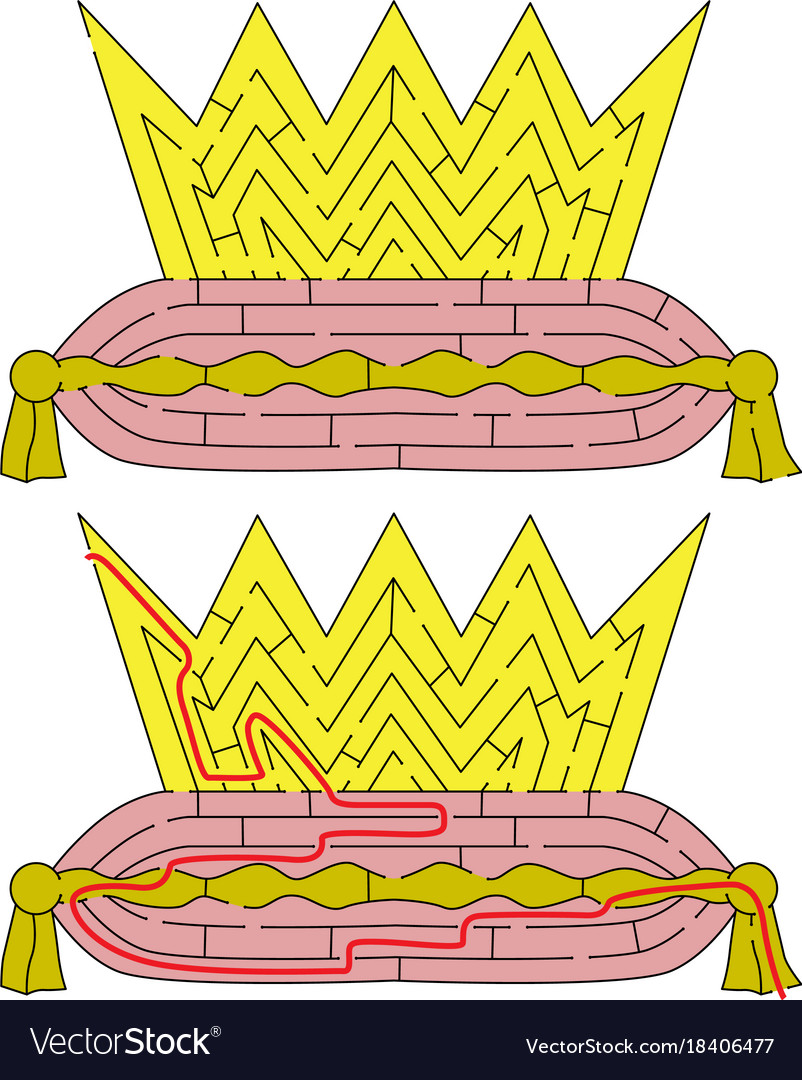 Easy crown maze Royalty Free Vector Image - VectorStock