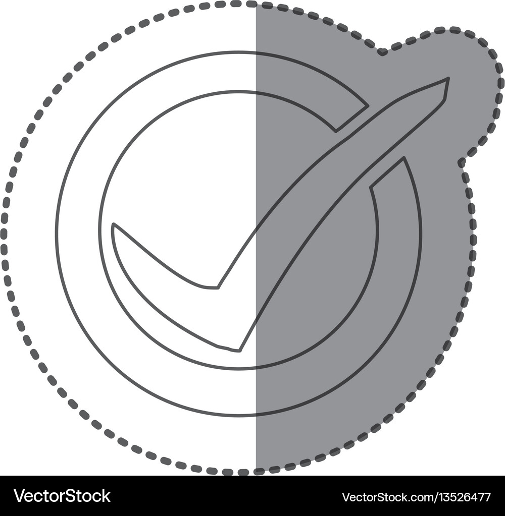 Figure symbol round with ok mark icon Royalty Free Vector