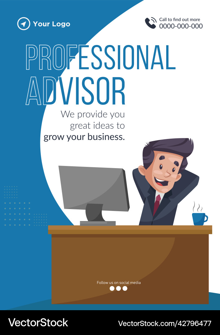 Flyer design of professional advisor Royalty Free Vector