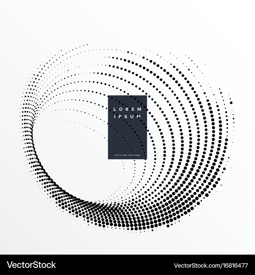 Halftone dots swirl effect background Royalty Free Vector
