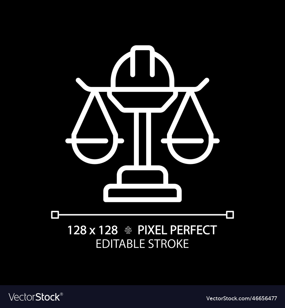 Labour law pixel perfect white linear icon Vector Image Labour law pixel perfect white linear icon Vector Image