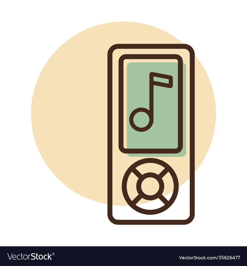 Mp3 player flat icon Royalty Free Vector Image