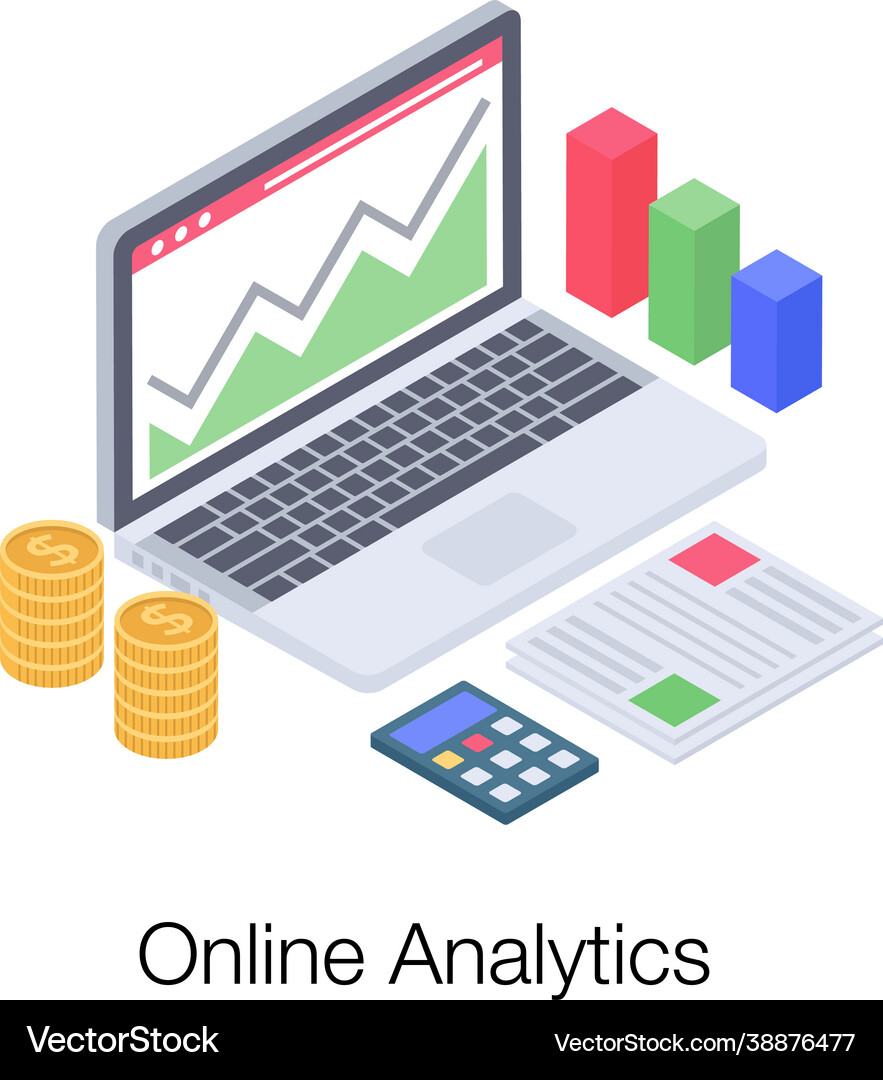 Online analytics chart Royalty Free Vector Image