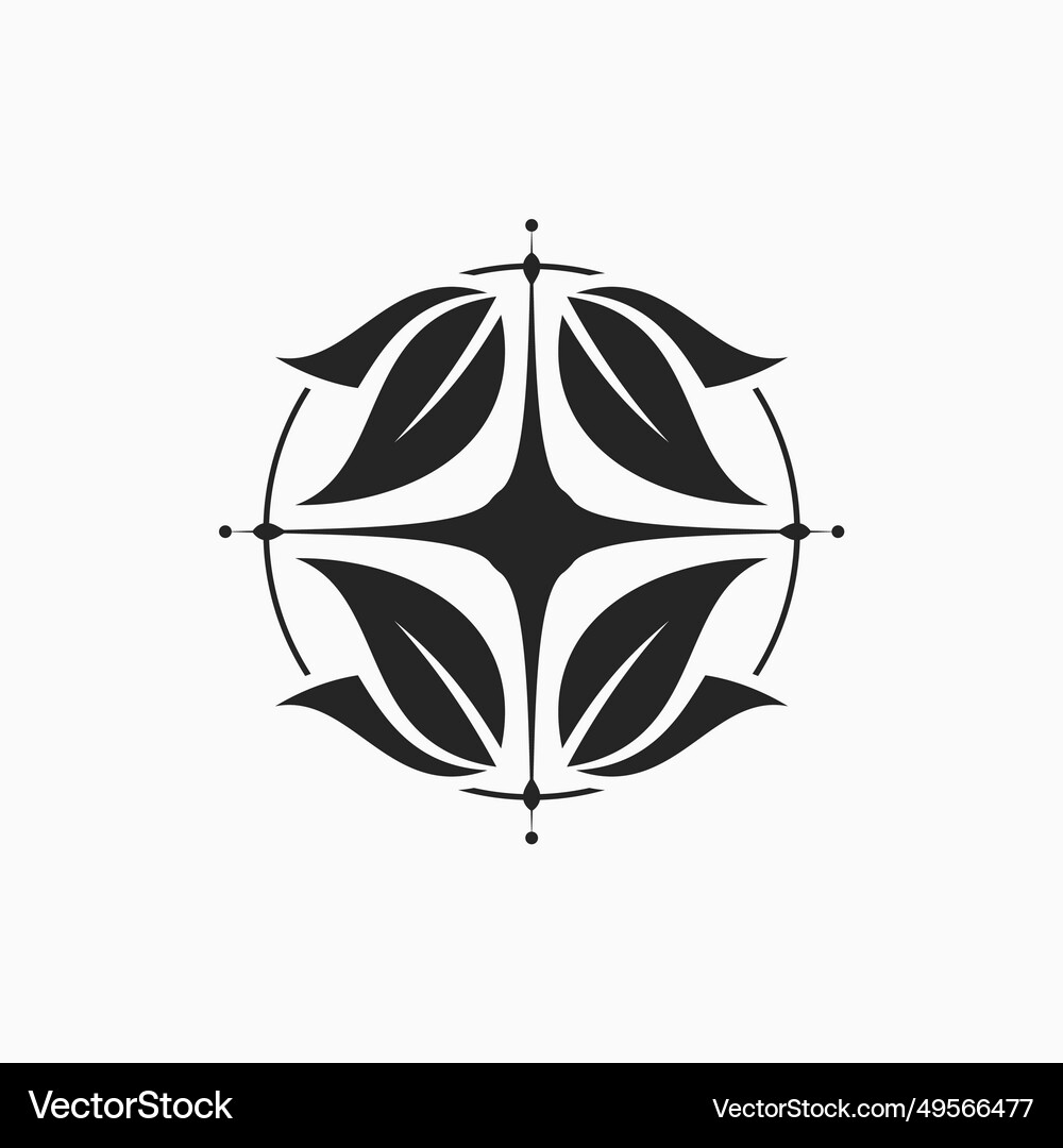 Simple flat logo design florist emblem Royalty Free Vector
