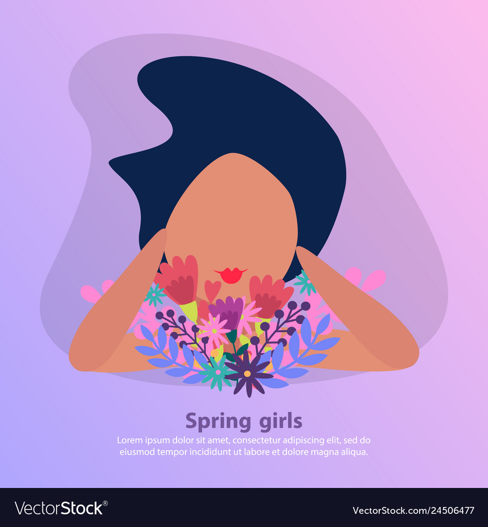 Spring flat background Royalty Free Vector Image