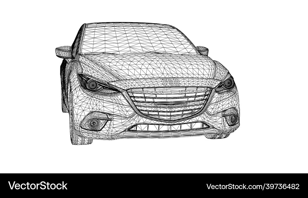 Abstract creative 3d sports car lines Royalty Free Vector