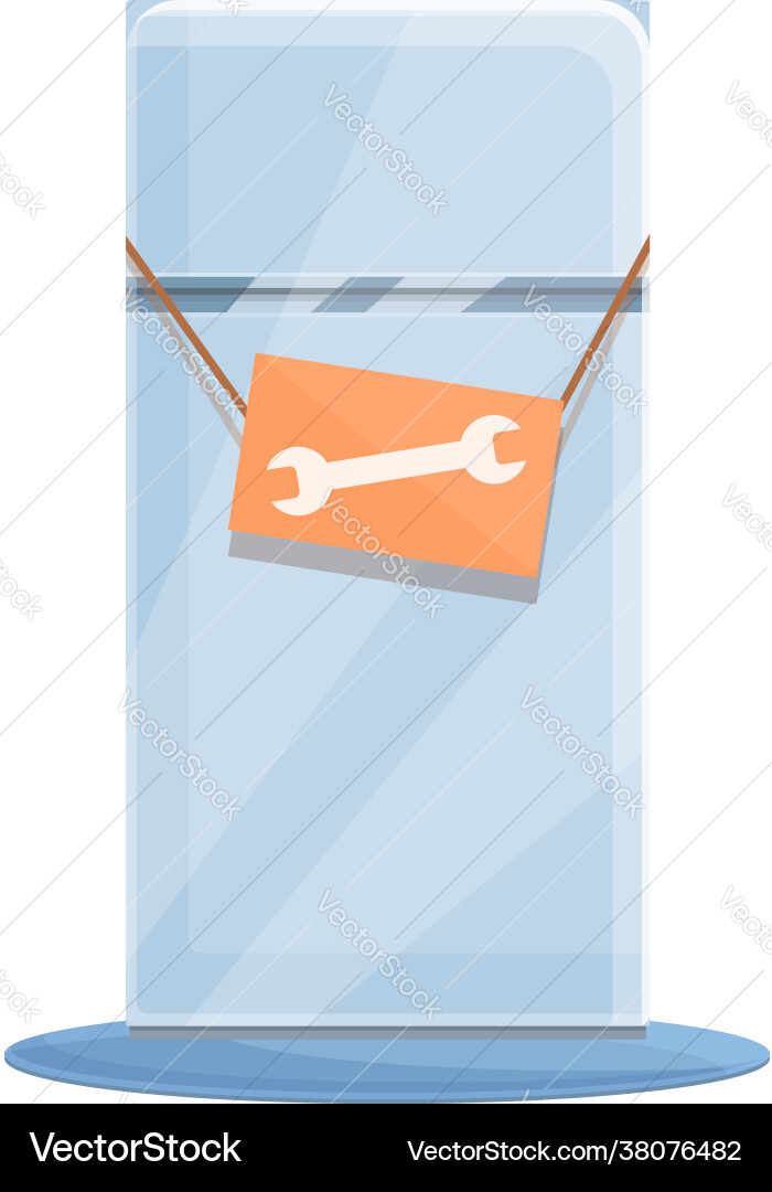 Broken refrigerator repair icon cartoon style Vector Image