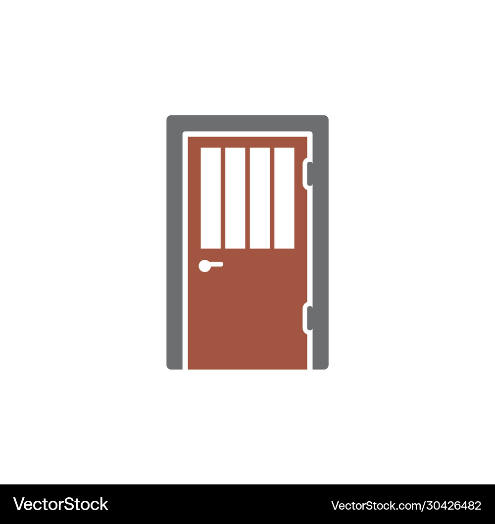 Door icon on background for graphic and web design