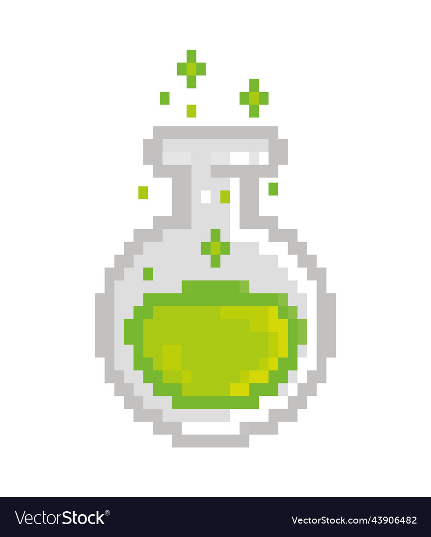 Elixir bottle pixel art Royalty Free Vector Image