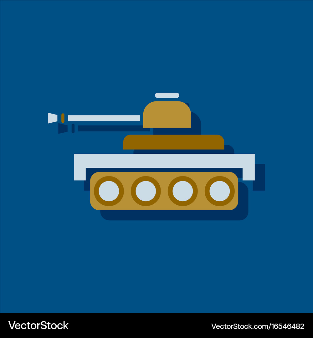 Flat icon design collection army tank in sticker Vector Image