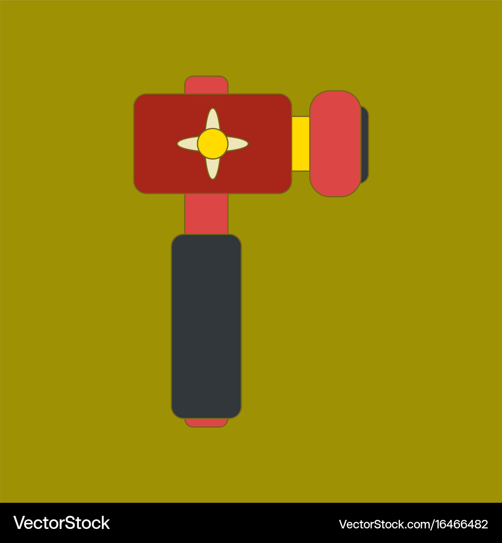 Flat icon on background kids toy hammer Royalty Free Vector