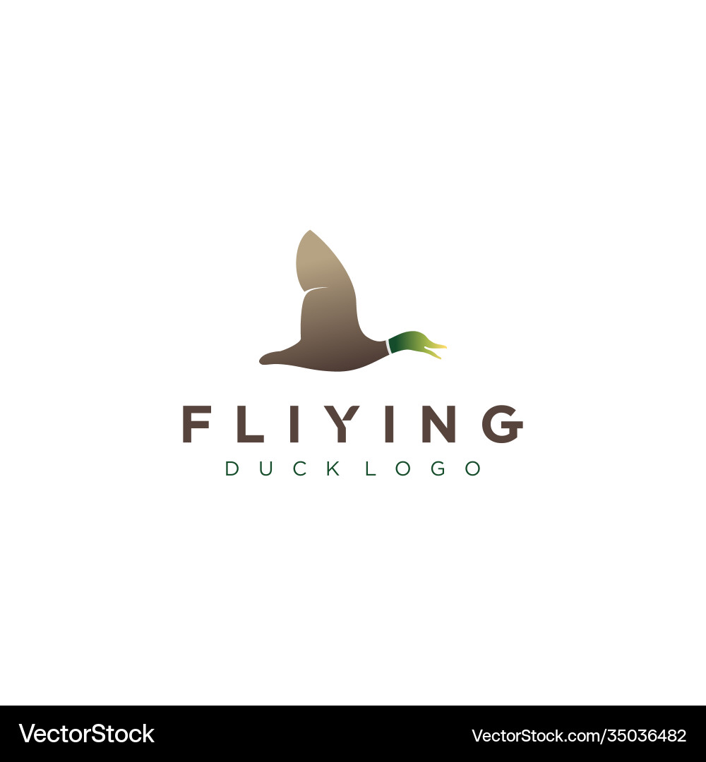 Flying duck logo design Royalty Free Vector Image