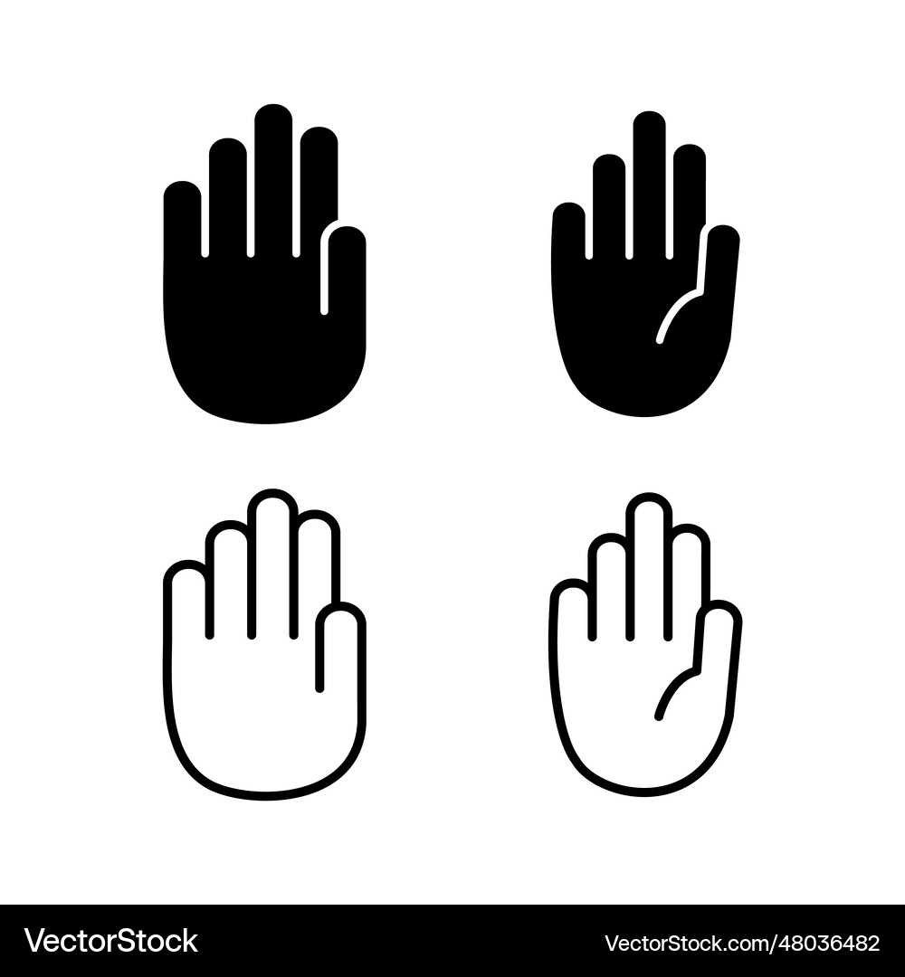 Hand icon hand symbols palm Royalty Free Vector Image