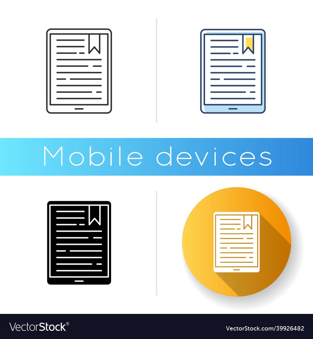 Handheld e-reader icon e-book electronic book Vector Image