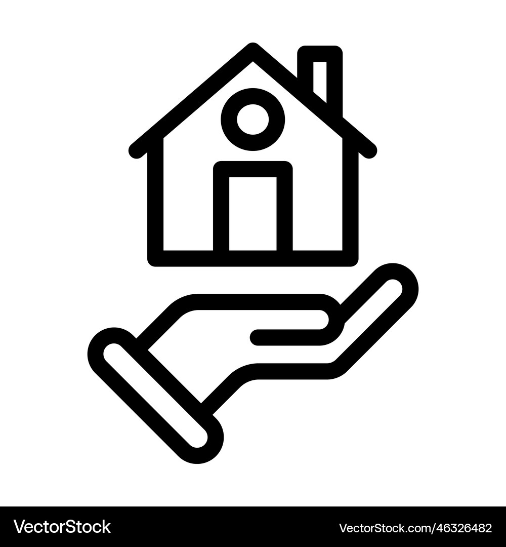 Home insurance thick line icon for personal Vector Image