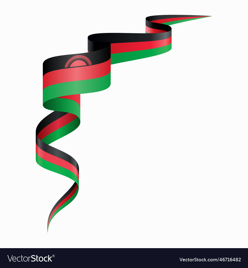 Malawian flag wavy abstract background Royalty Free Vector