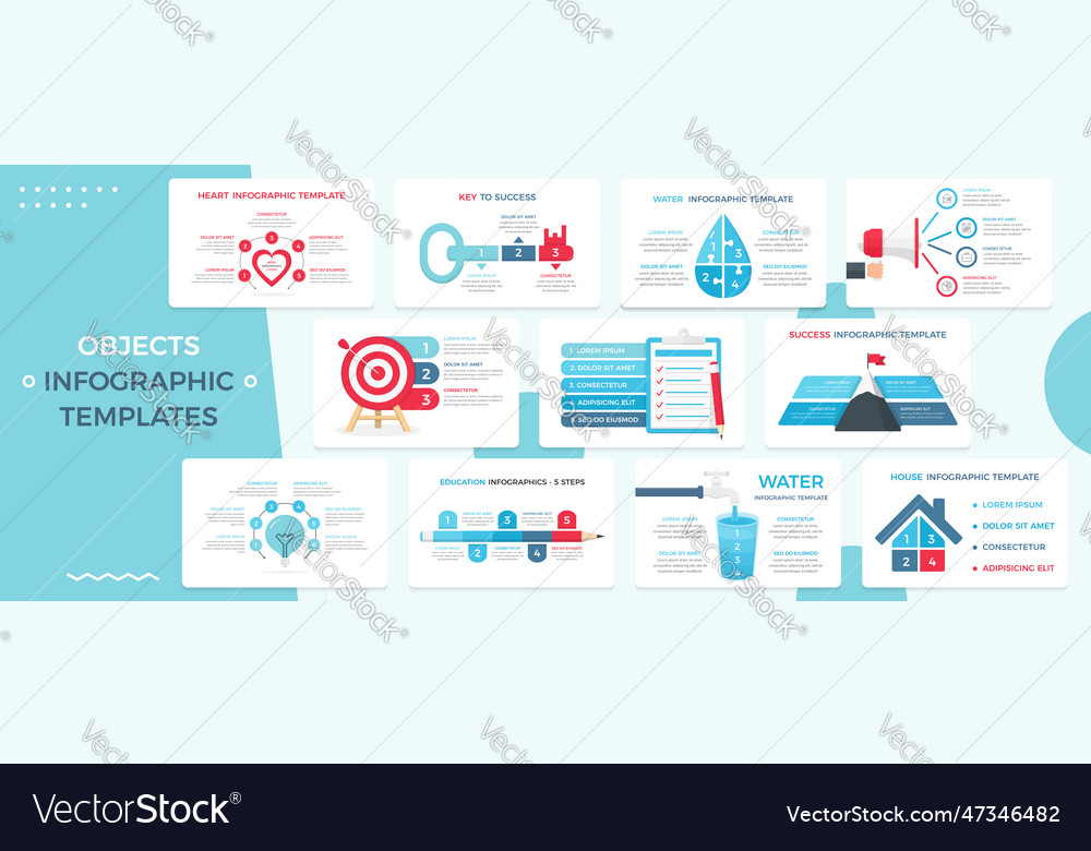 Objects - infographic templates set Royalty Free Vector