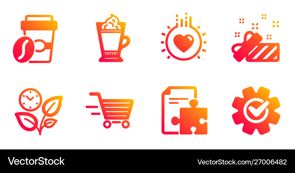 Present delivery shopping and strategy icons set Vector Image