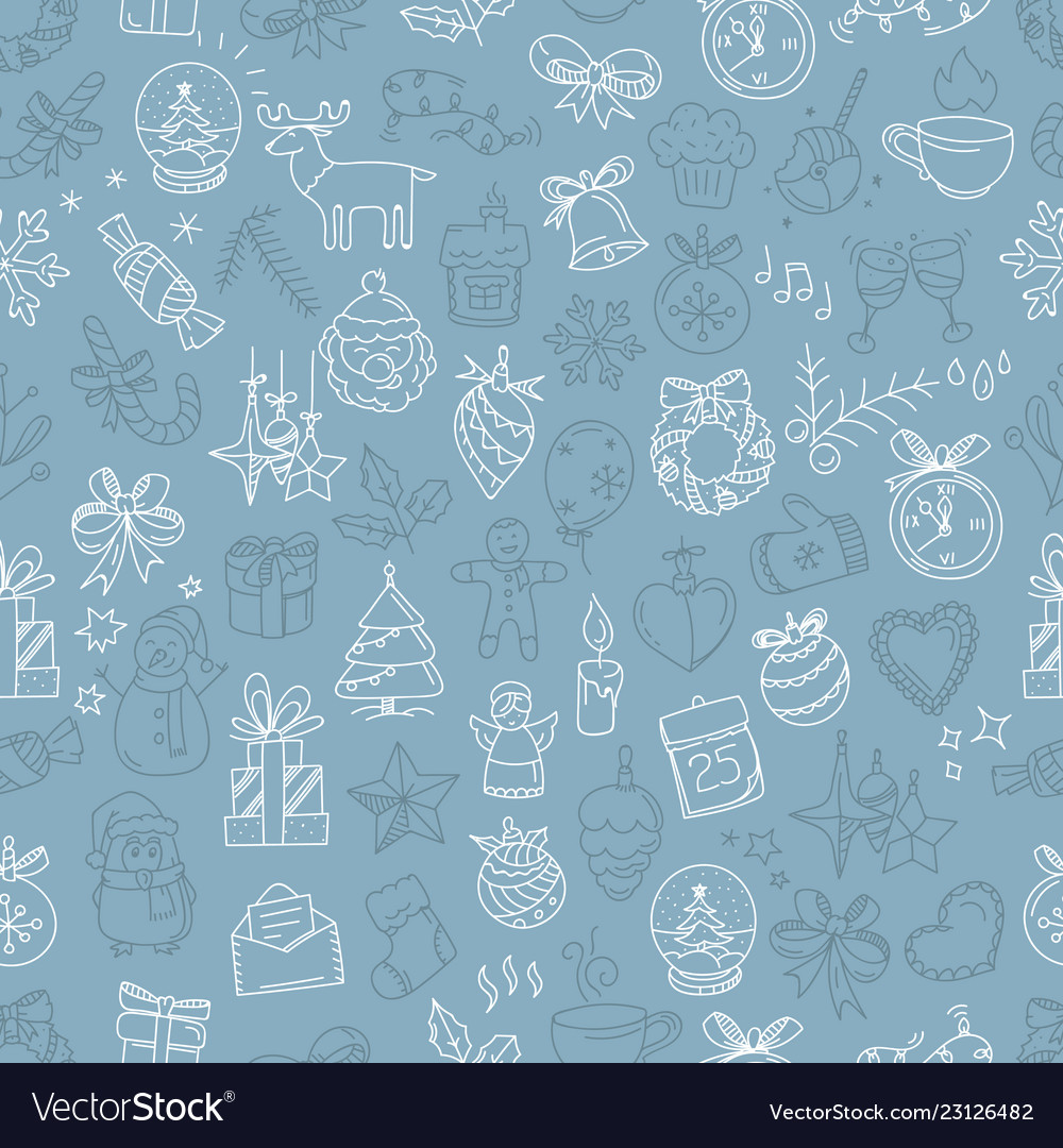 Seamless background with winter elements Vector Image