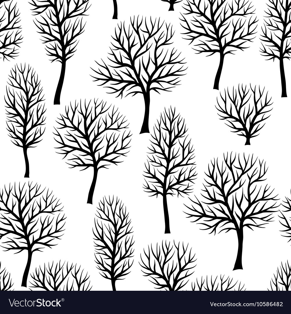 Seamless pattern with abstract stylized trees Vector Image