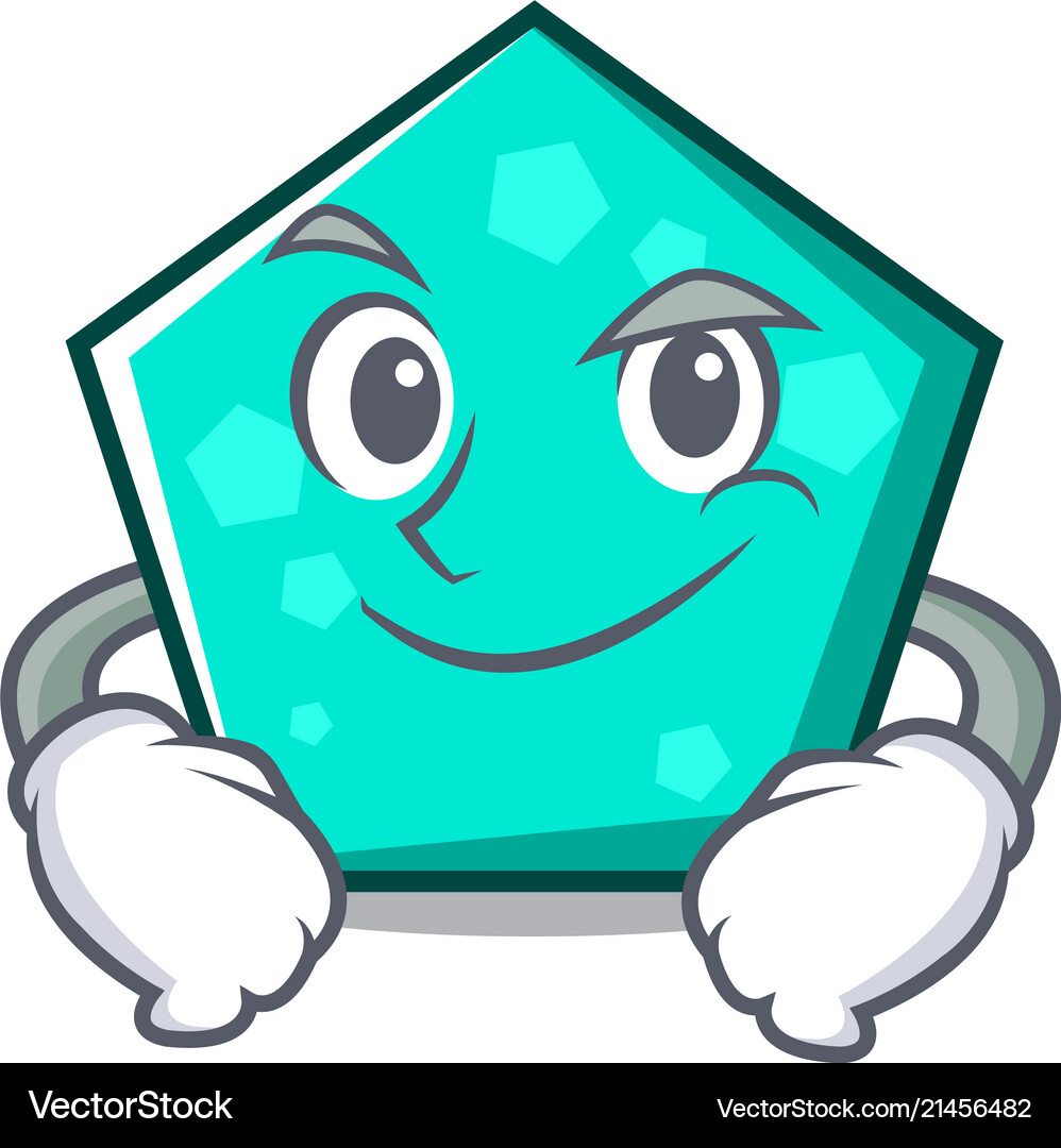 Smirking pentagon character cartoon style Vector Image