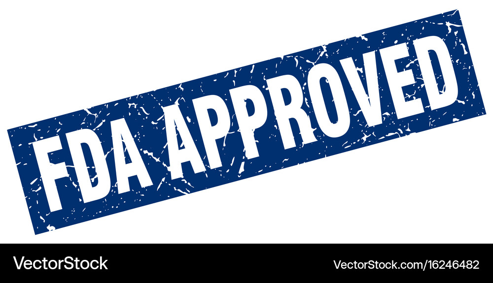 Square grunge blue fda approved stamp Royalty Free Vector