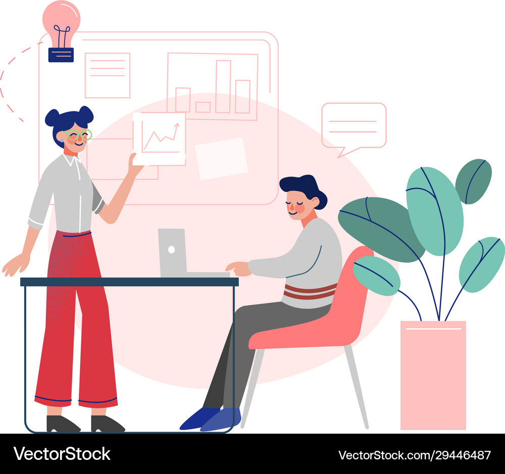 Business colleagues working together employees Vector Image