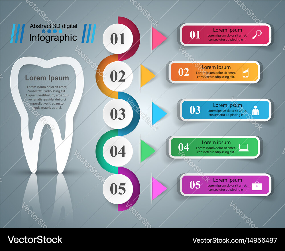 Business infographics tooth icon Royalty Free Vector Image