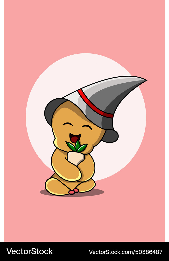 Cute baby with hat cartoon Royalty Free Vector Image