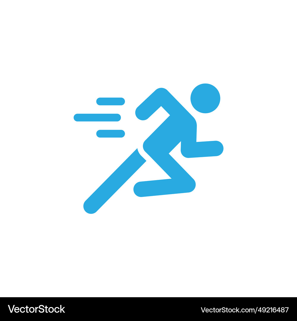 Eps10 man fast run icon or logo rush icon Vector Image