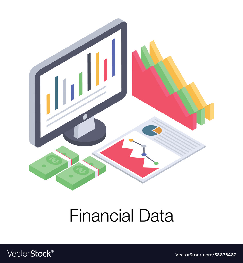 Financial data chart Royalty Free Vector Image