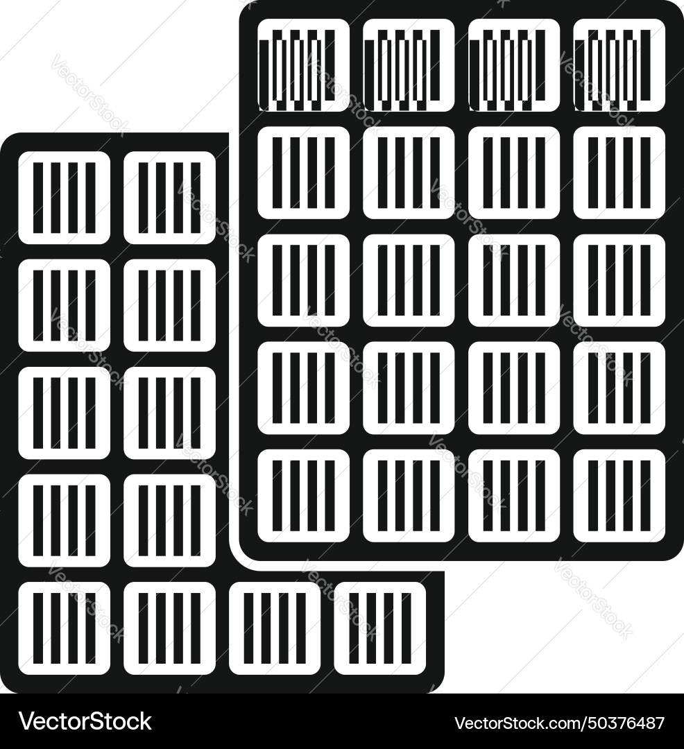 Grid system solar panel icon simple source Vector Image